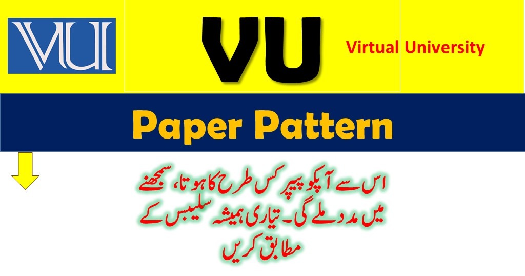 VU Syllabus, Paper Pattern, sample paper, Past Papers 2023. (expected)