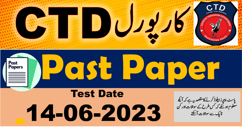 CTD Corporal Solved Past Paper dated 14-06-2023