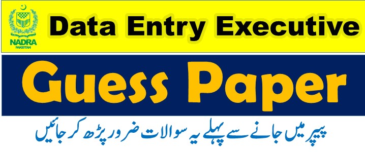 Guess Paper for NADRA Data Entry Executive test