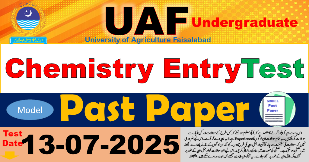 UAF Chemistry Entry Test Solved Past Paper 13-07-2025